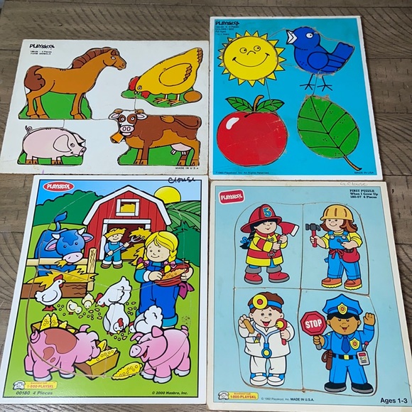 Playskool | Toys | Playskool Puzzles Animals Farm Growing Up And Colors ...